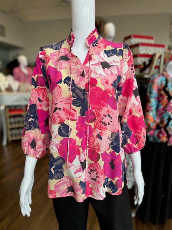 32114V Floral Silk Maggie top by TYLER BOE | The CoCo Couture