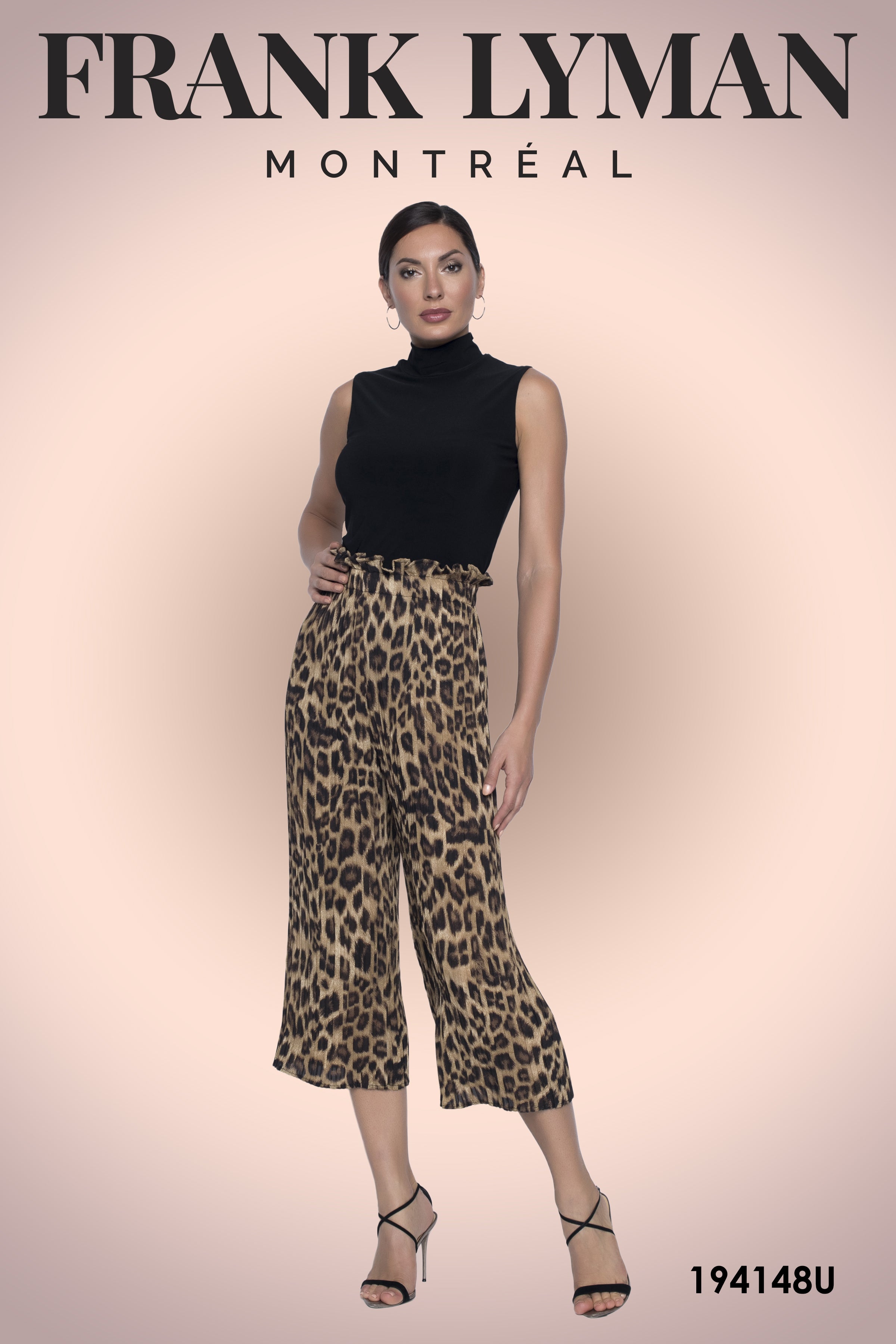 194148u Frank Lyman Leopard pleated pants with elastic waist | The CoCo ...