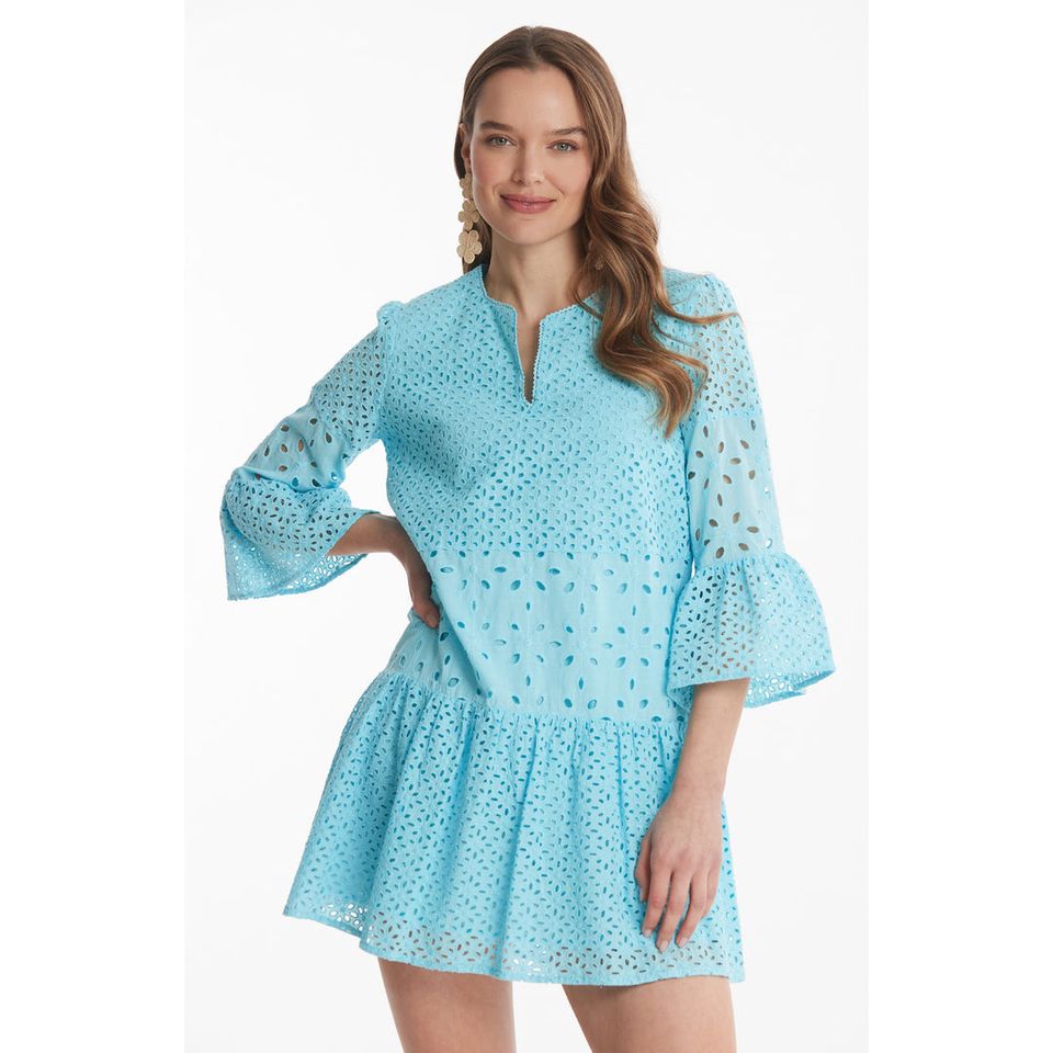 Izzy Eyelet Dress in Pale blue by Tyler Boe | The CoCo Couture