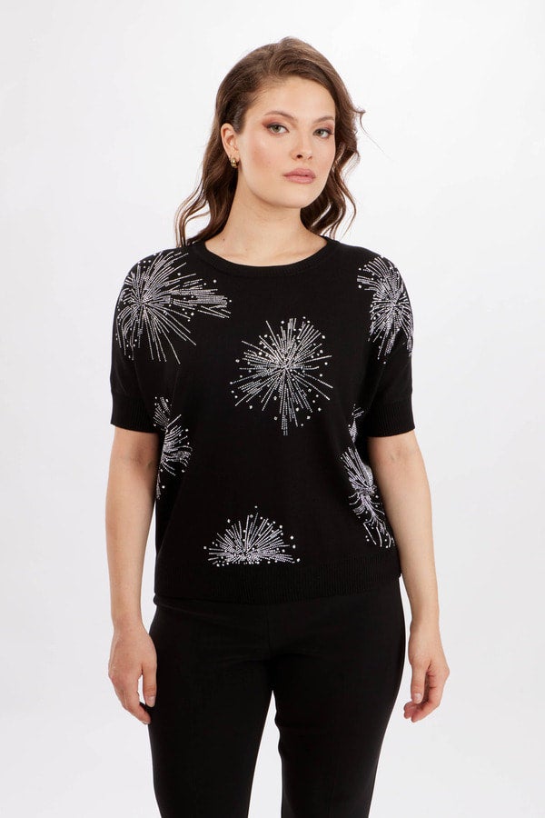 234153U Black Sweater Silver Fireworks Design by FRANK LYMAN | The CoCo ...