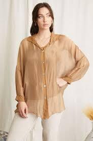 BIANCA-23 Silk Carmel Button Up by SCANDAL | The CoCo Couture