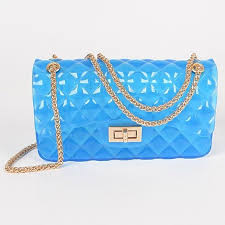 PCC38 Blue Clear Quilted Rubber Purse | The CoCo Couture