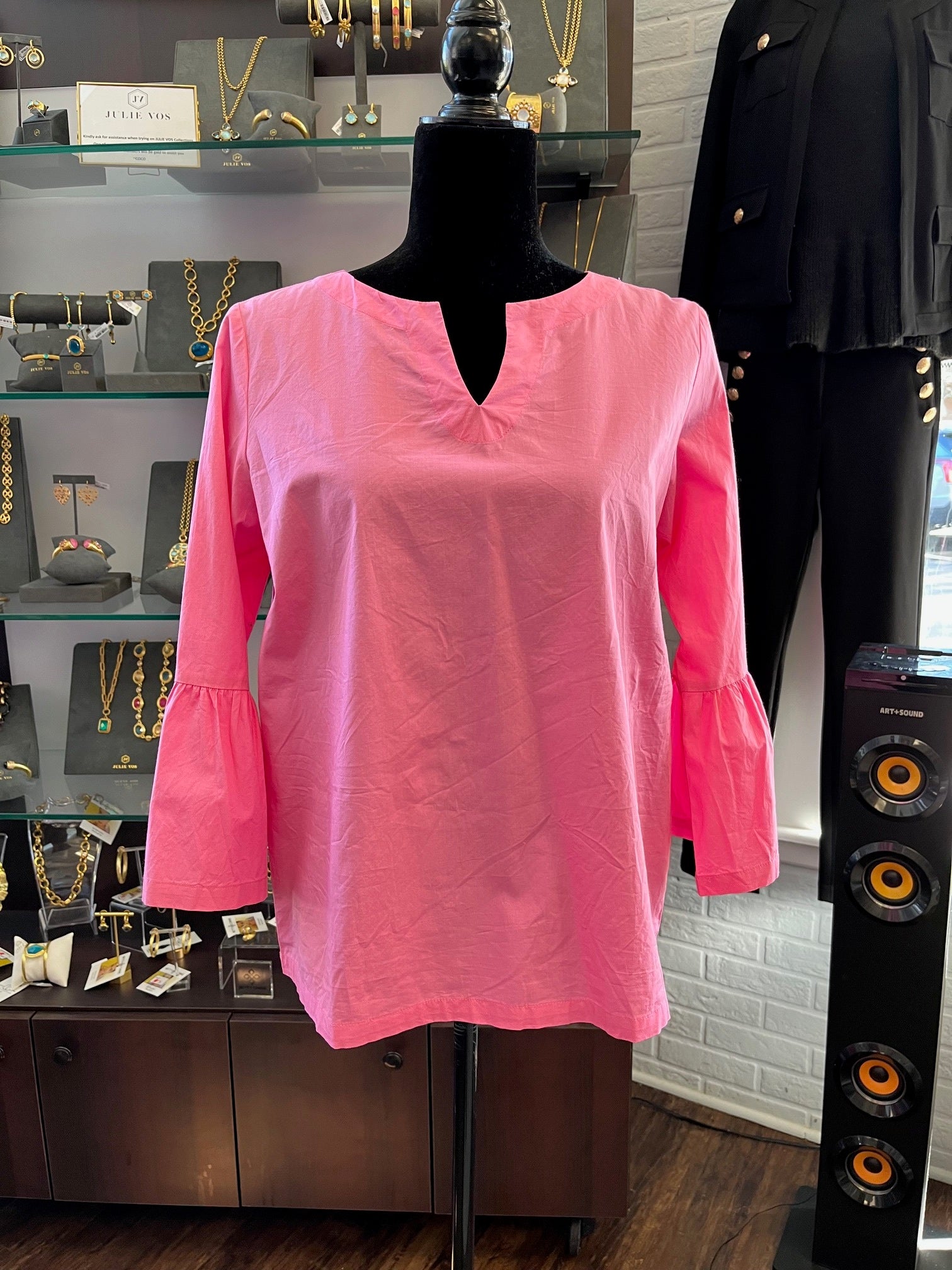 Pink Cosmos Savannah Ruffle Sleeve Top | The CoCo Couture
